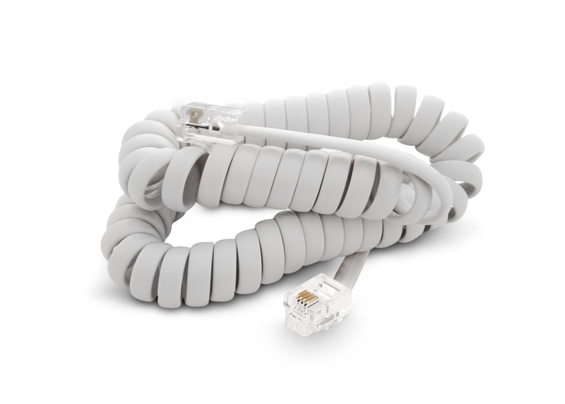 CABLE TELEFÓNICO ESPIRAL 8.3MT BLANCO - EF Componentes